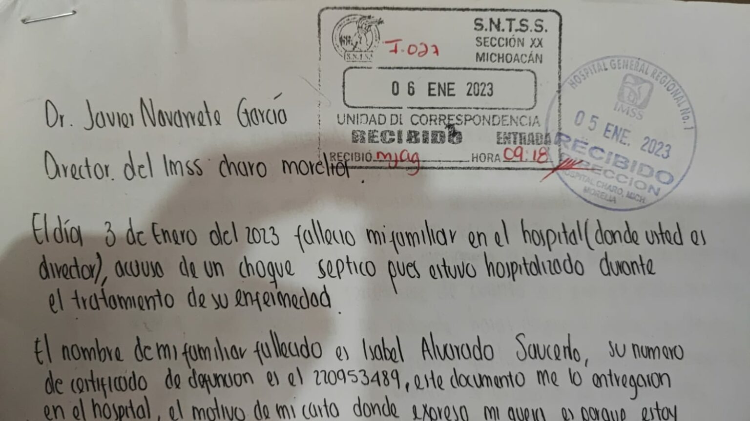 Jefes y empleados del IMSS en Charo comercializan cadáveres Jefes y empleados del IMSS en Charo comercializan cadáveres