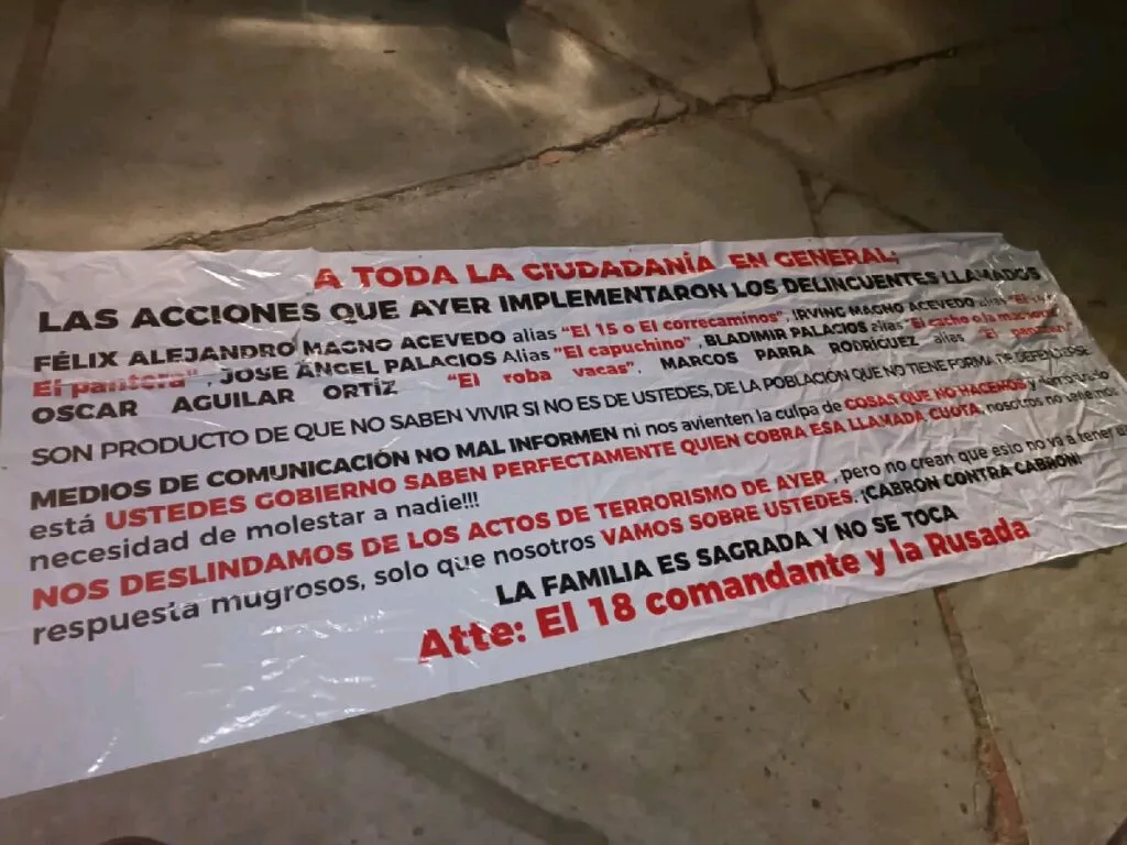 Narcomanta en Michoacán: Amenaza Entre Estados
