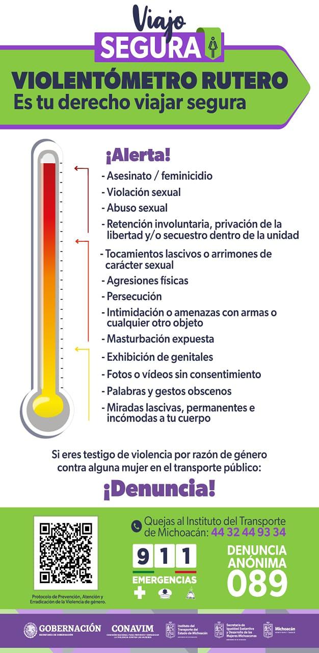 Conoce el violentómetro rutero contra la violencia de género